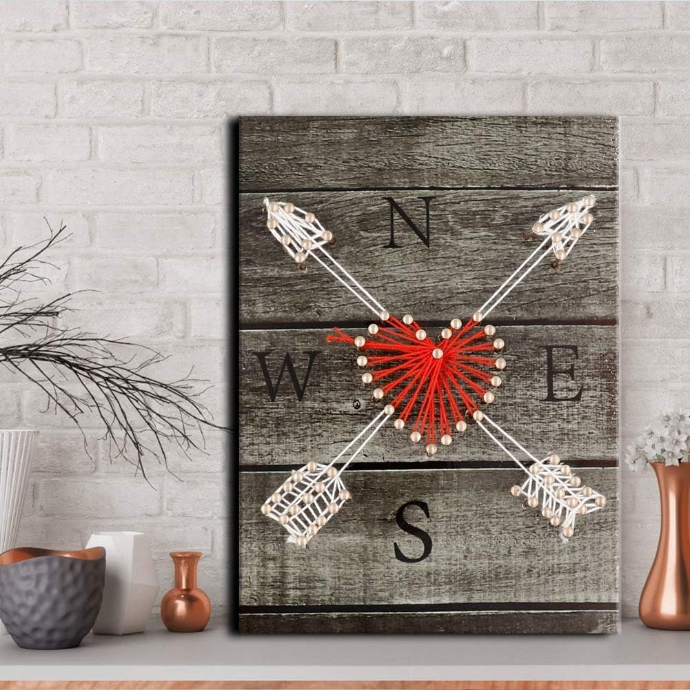 3D DIY Nail String Art Kit Arts and Crafts for Adults,N W S W Pattern ...