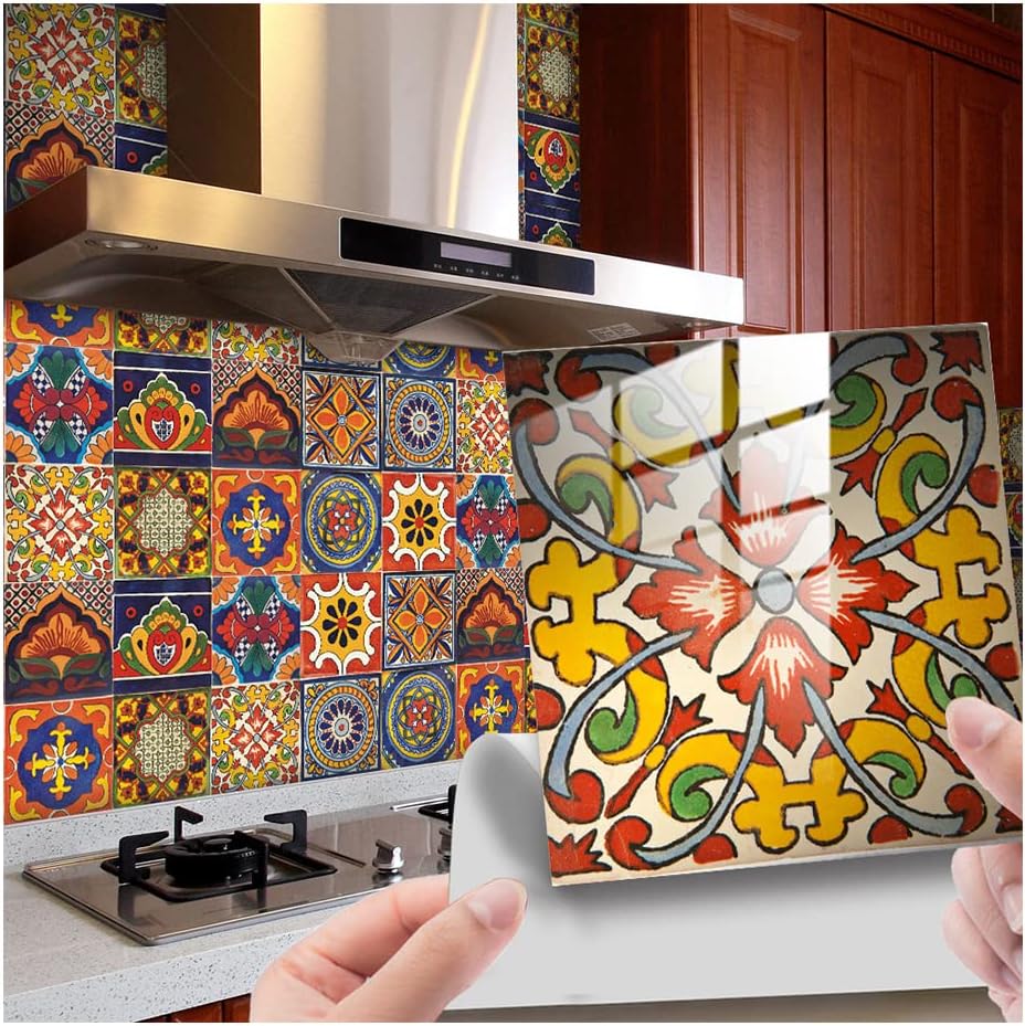 Amazon.com: Tile Stickers 24 PC Set Authentic Traditional Talavera ...
