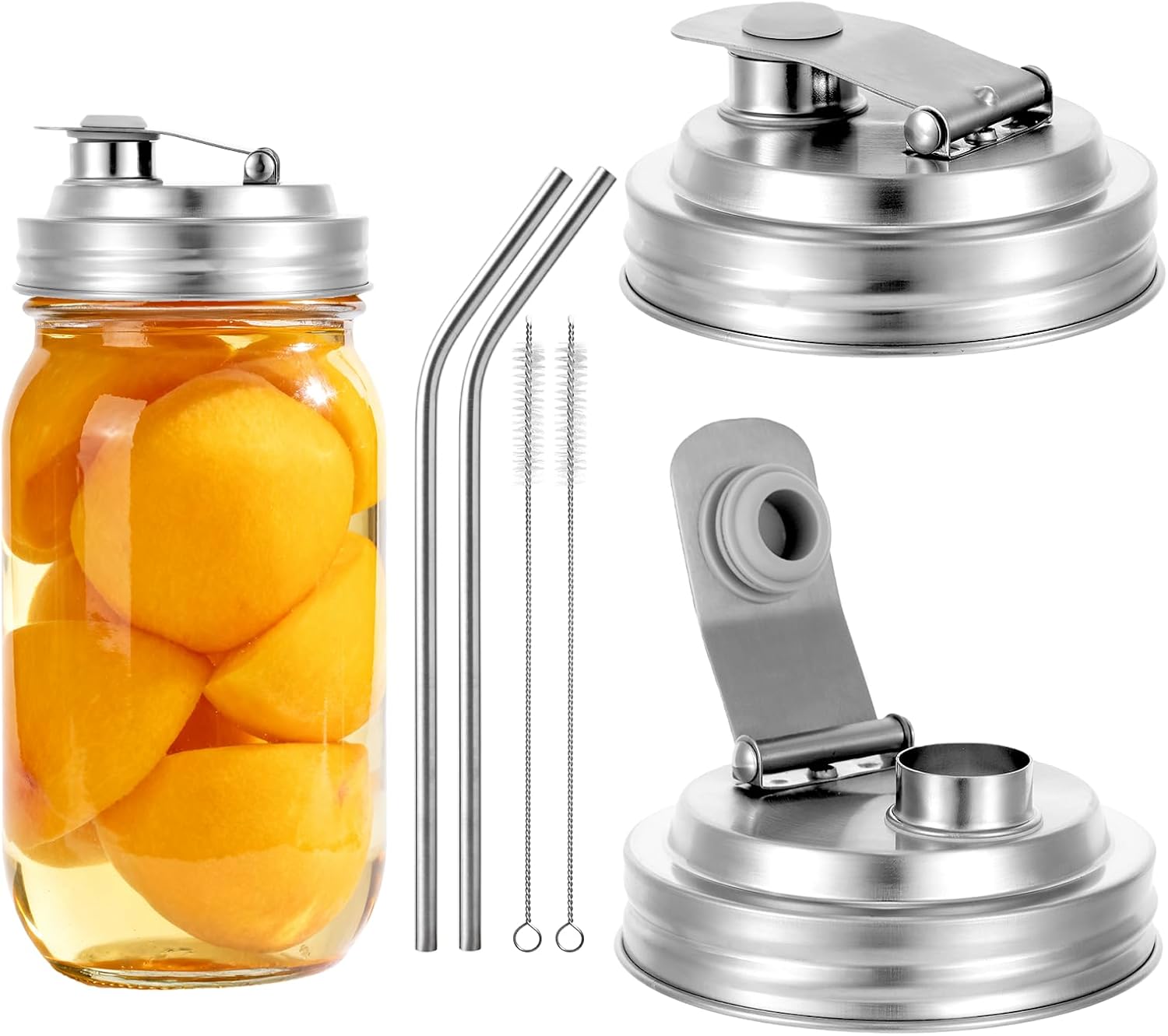 Amazon.com: Mason Jar Pour Spout Lid Stainless Steel,Pour Spout Flip ...