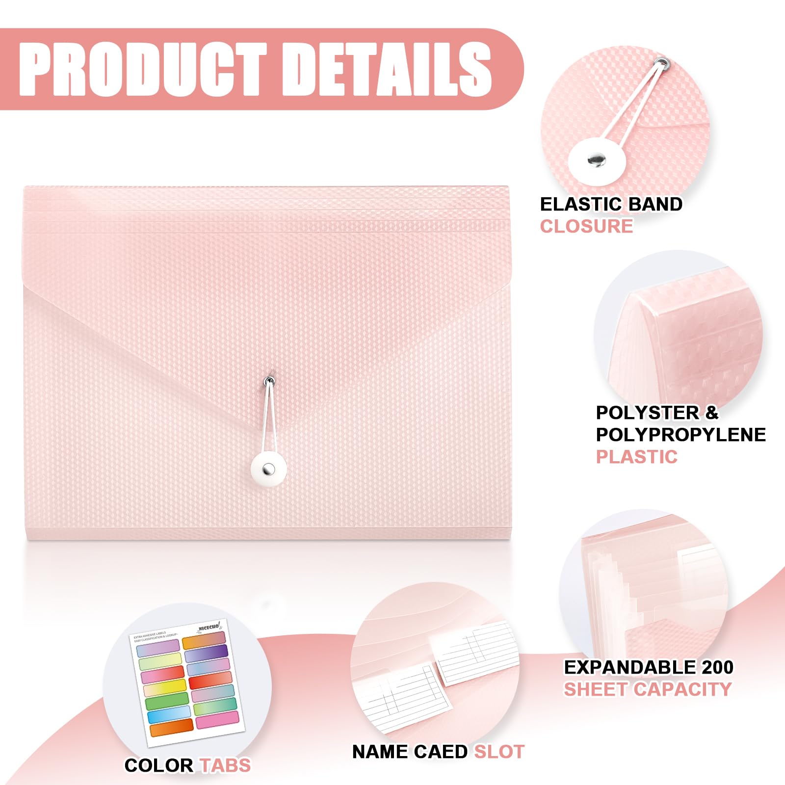 Snapklik.com : Nicecho Expanding File Folder, 7 Pockets Accordion File ...