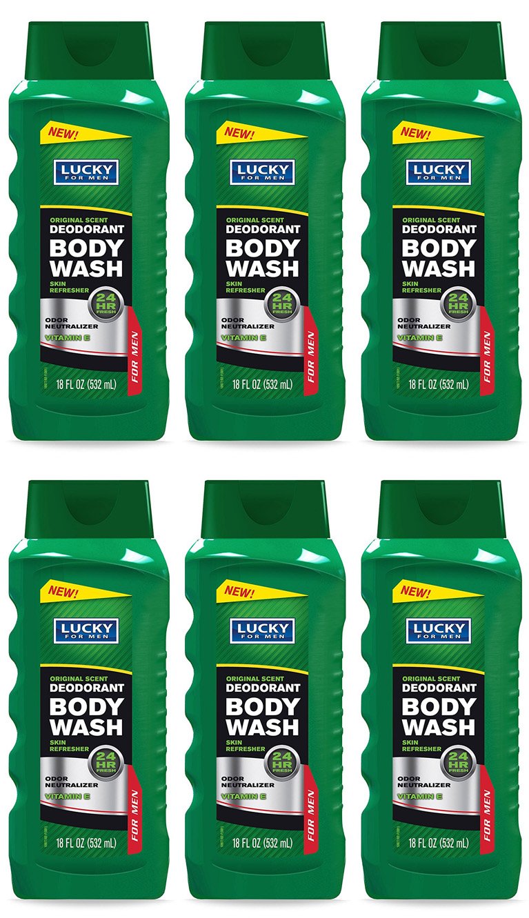 Amazon.com : Set of 6 Lucky Deodorizing Body Wash, Odor Neutralizer, 18 ...