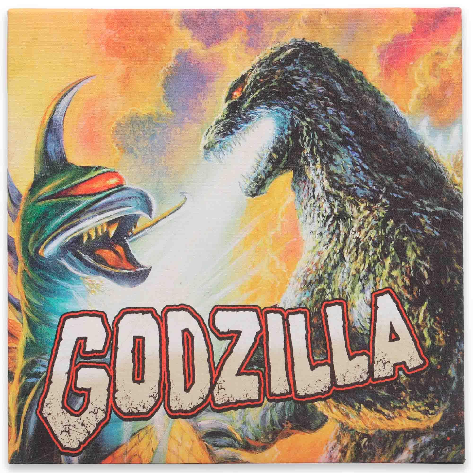Amazon.com : Godzilla vs. Gigan Fiery Gallery Wrapped Canvas Wall Decor ...