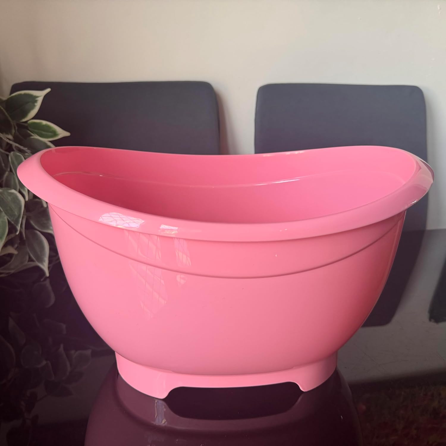 LIAMRA Large Plastic Washing Up Bowl with Drain Plug and Handles, Pink ...