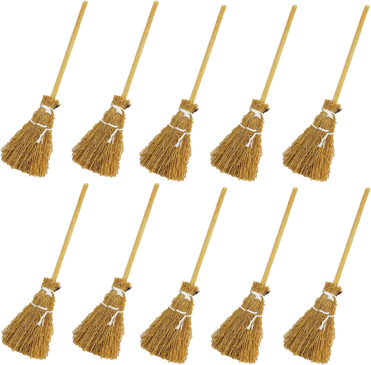Amazon.com: Ciieeo 12pcs Mini Witch Broom Set - Red Rope Halloween ...