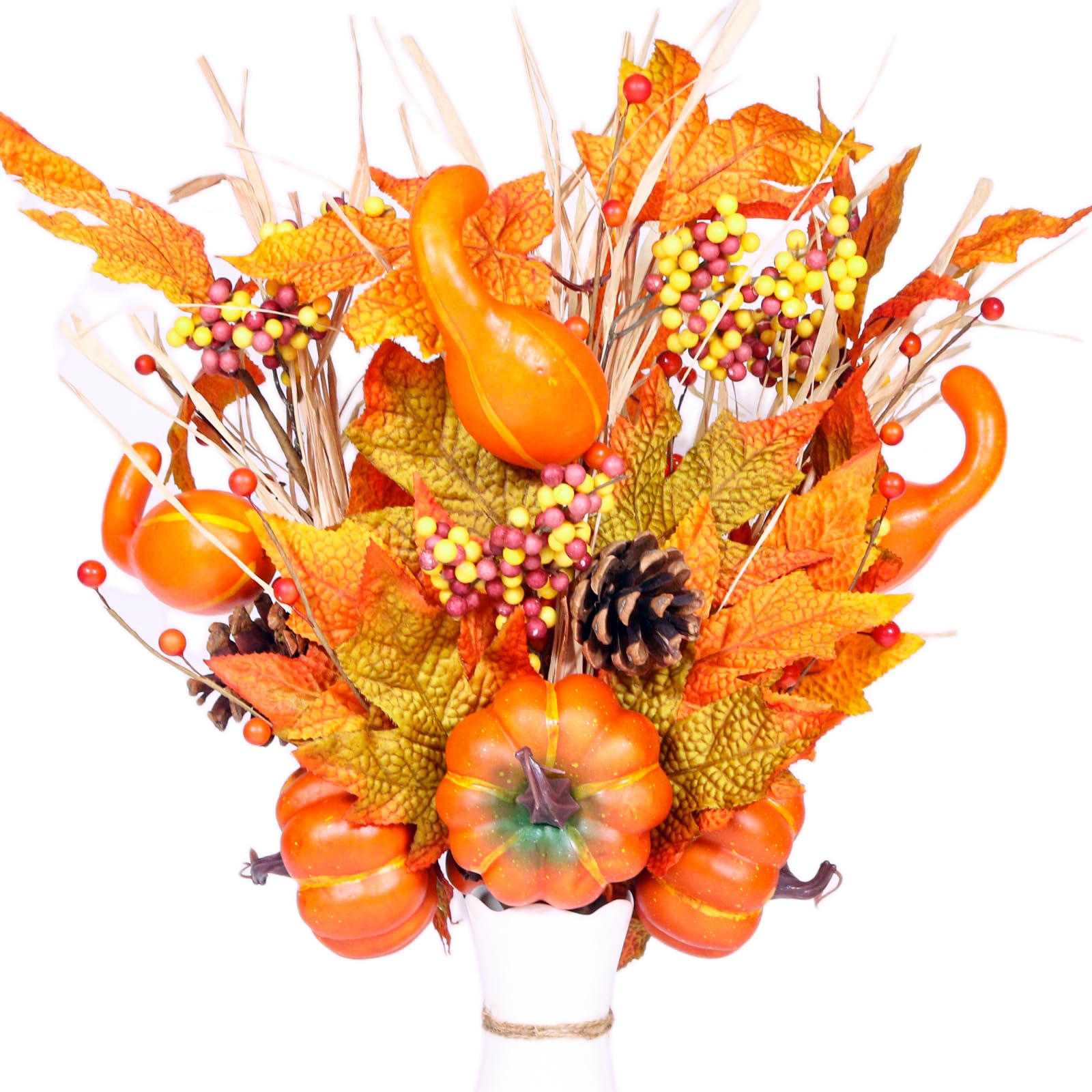 Lotus Hills Fall Decor, 4pcs Big Pumpkins Maple Leaves Fall Decorations ...