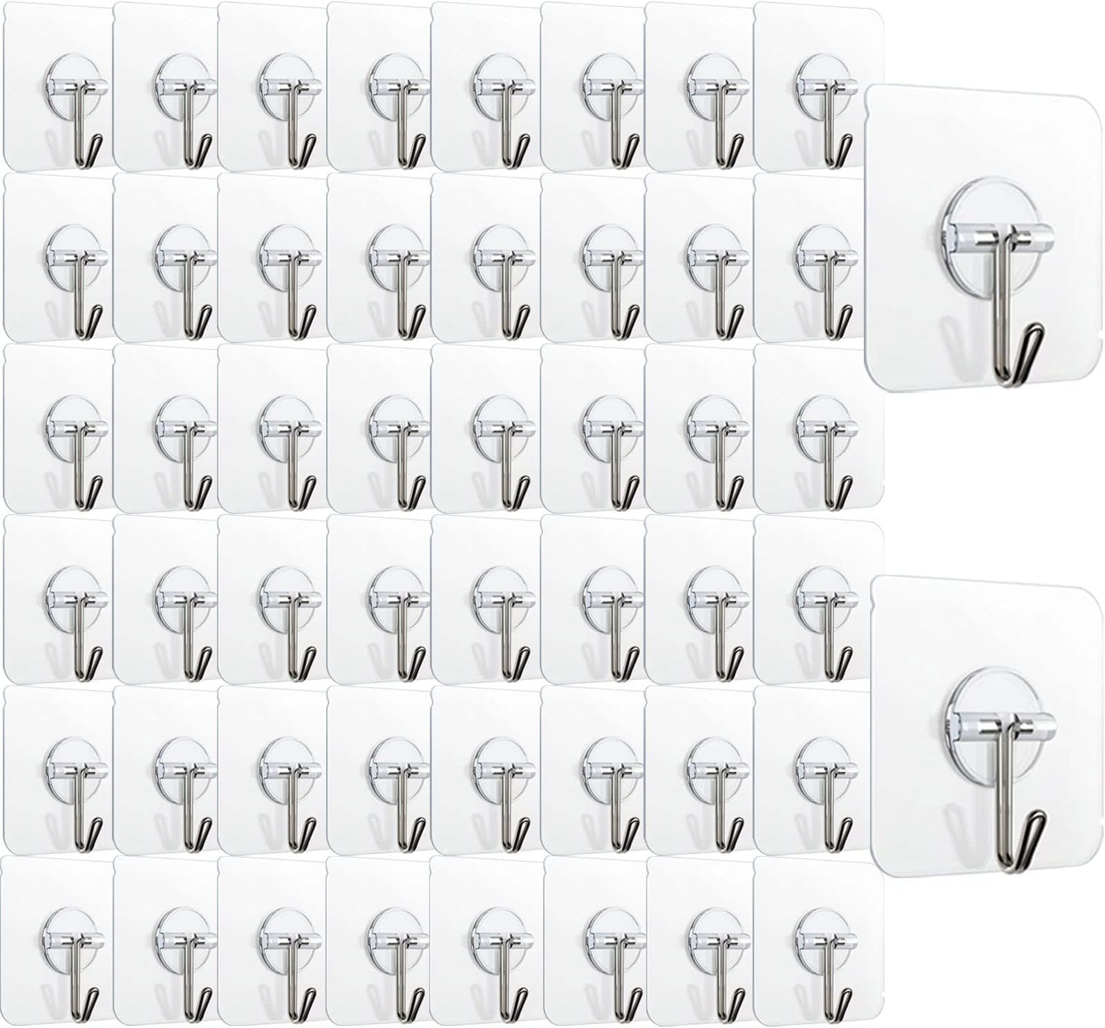 Amazon.com: 150 Pack Adhesive Hooks Wall Hooks 24lb(Max) Self Adhesive ...