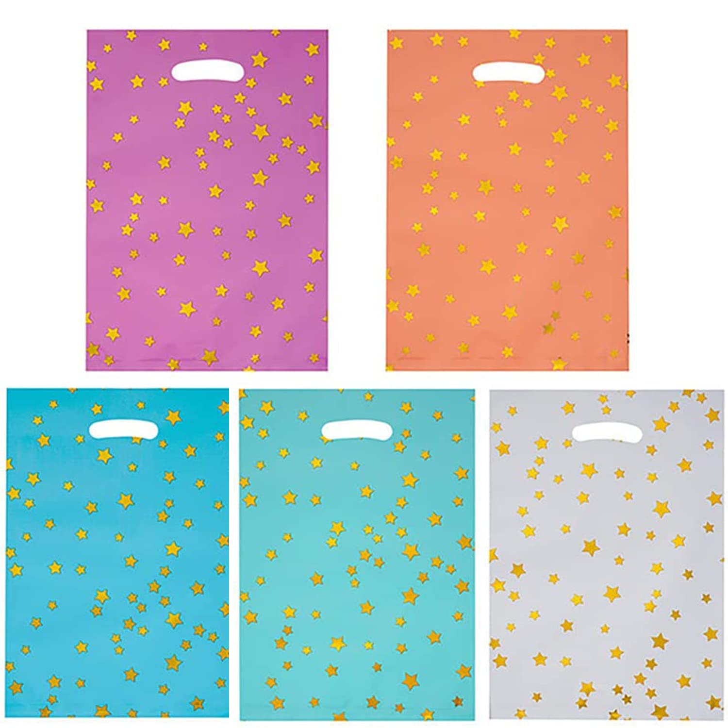 50 Pcs Birthday Goodie Candy Bags, Plastic Party Favors Bags, Party ...
