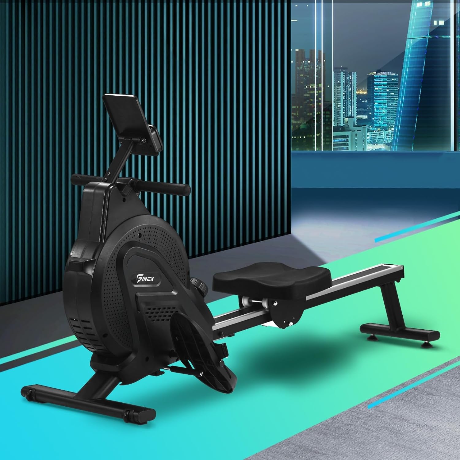 FINEX Rowing Machine for Home Use 16 Levels Magnetic Resistance 150KG ...