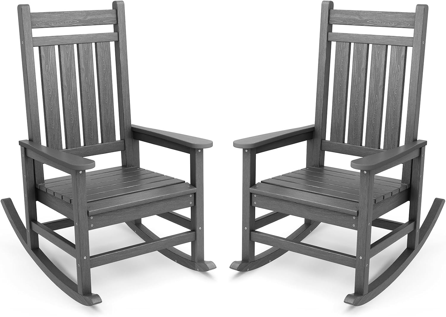 Amazon.com: SERWALL Outdoor Rocking Chair Set of 2, HDPE Rocking Chairs ...
