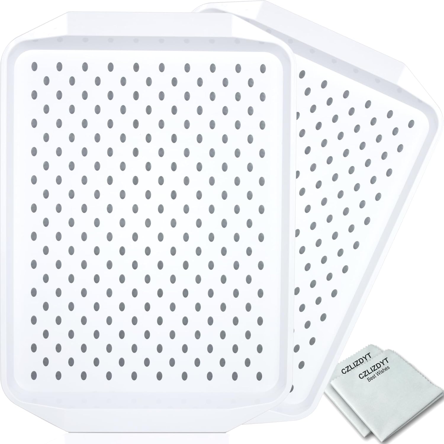 Amazon.com: Czlizdyt Non Slip Serving Tray with Handles, Food Trays for ...