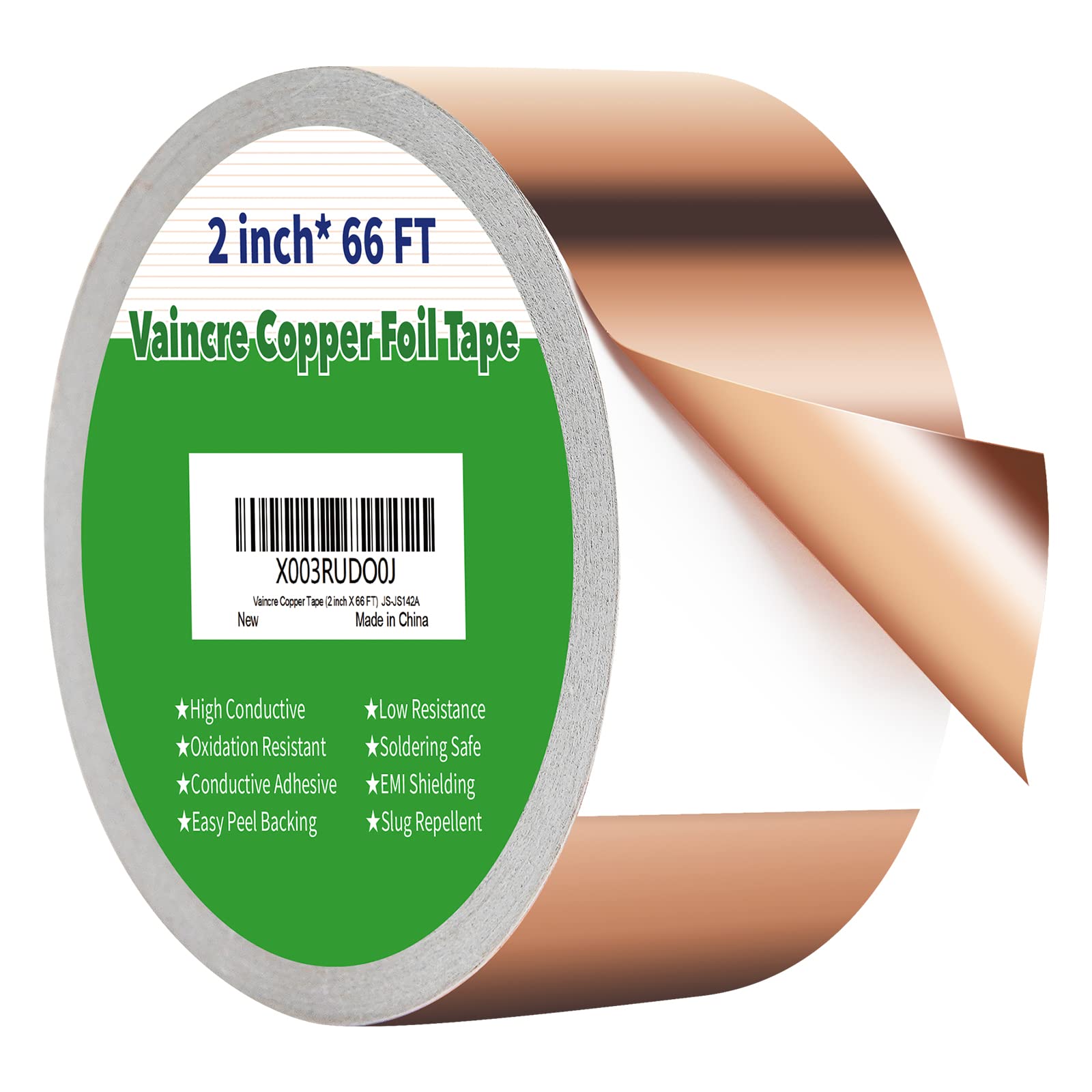 Buy Vaincre Copper Tape Conductive Adhesive, Foil Taper (2inch X 66 FT ...