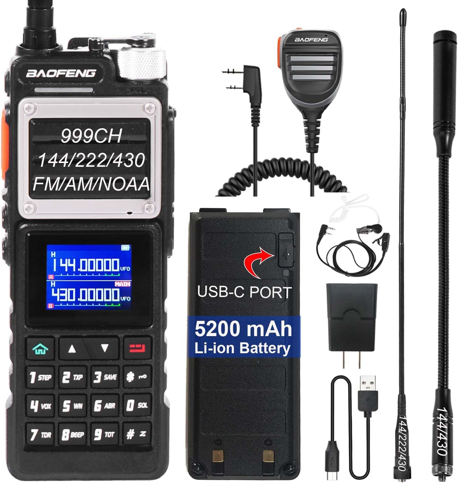 Amazon.com: BAOFENG UV25M Tri-Band Ham Radio Handheld Long Range Walkie ...