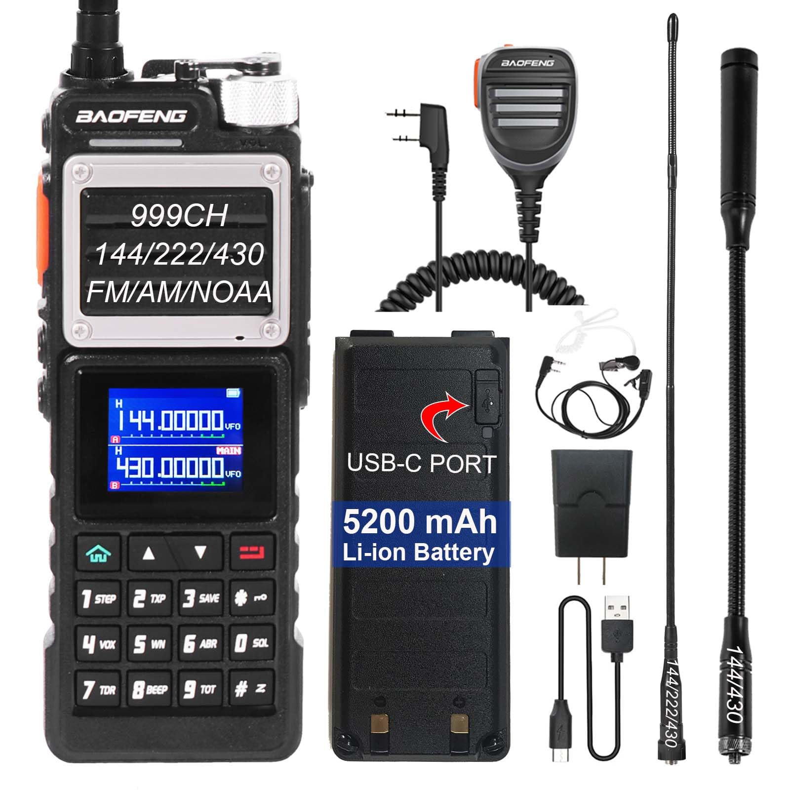 Amazon.com: BAOFENG UV25M Tri-Band Ham Radio Handheld Long Range Walkie ...
