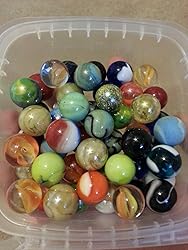Amazon.com: Player Glass Marbles with Marble Jar For Storage, Set of 50 ...