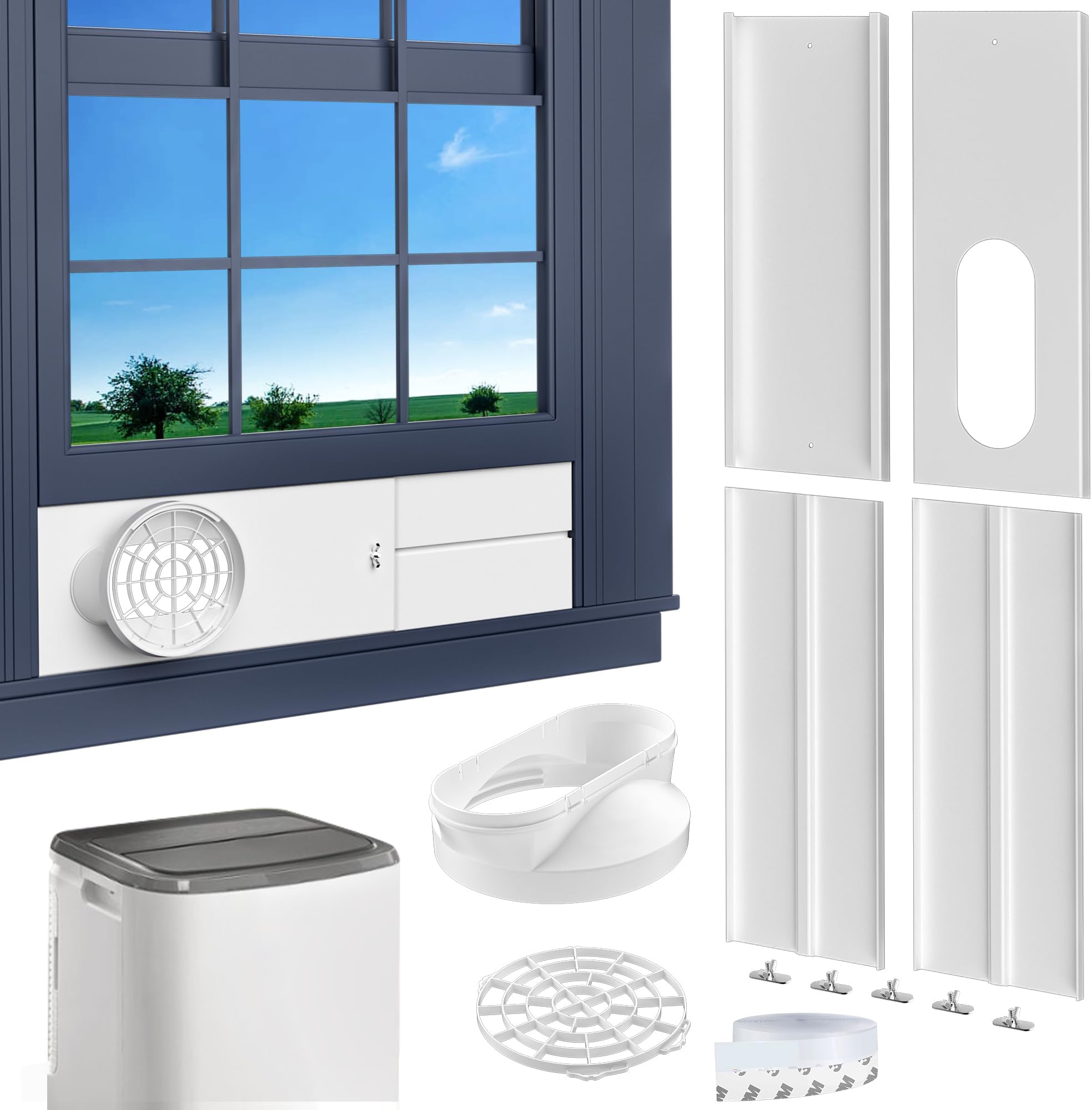 Amazon.com: Cestluck Portable AC Window Vent Kit, with 5.9" Coupler and ...