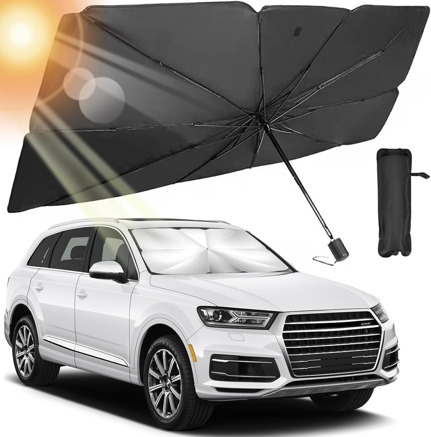 AKASENKO Parasol para Parabrisas de Coche, Parasol para Auto con ...