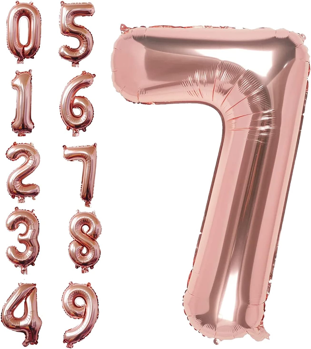 Party Propz Foil Balloon Number 7, Rose gold Number Foil Balloon - 32 ...