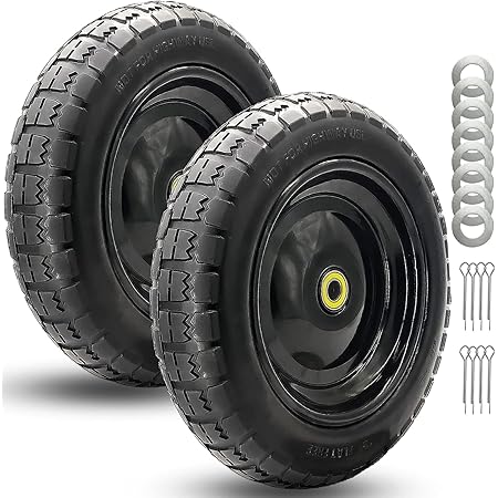 Amazon.com: HIKYROKY 4.00-6 Flat Free Solid Polyurethane Tire and Wheel ...
