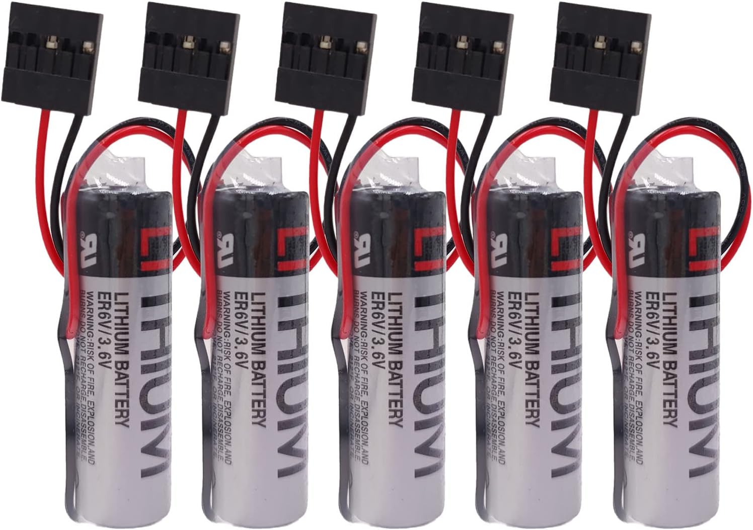Amazon.com: LITKEQ (Pack of 5) ER6VC3N ER6V/3.6V 2Ah+JAE5PIN Lithium ...