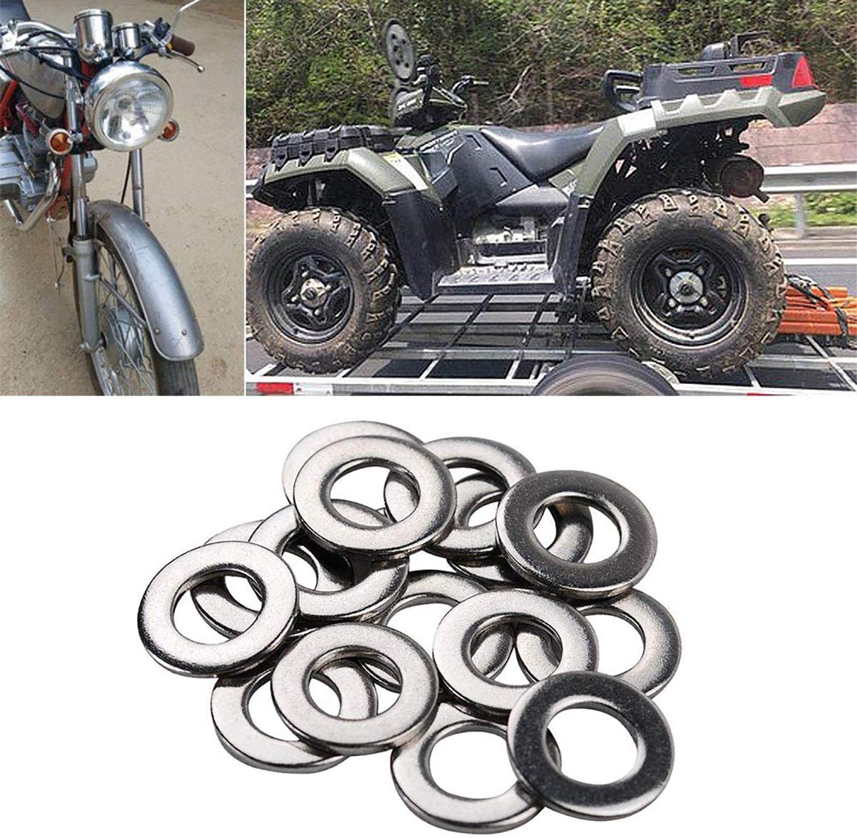 Snapklik.com : M4 Stainless Steel Flat Washers, 4mm ID, 9mm OD, 0.8mm ...