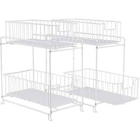 Amazon.com: SUFAUY 2 Pack Stackable 2-Tier Under Sink Cabinet Organizer ...