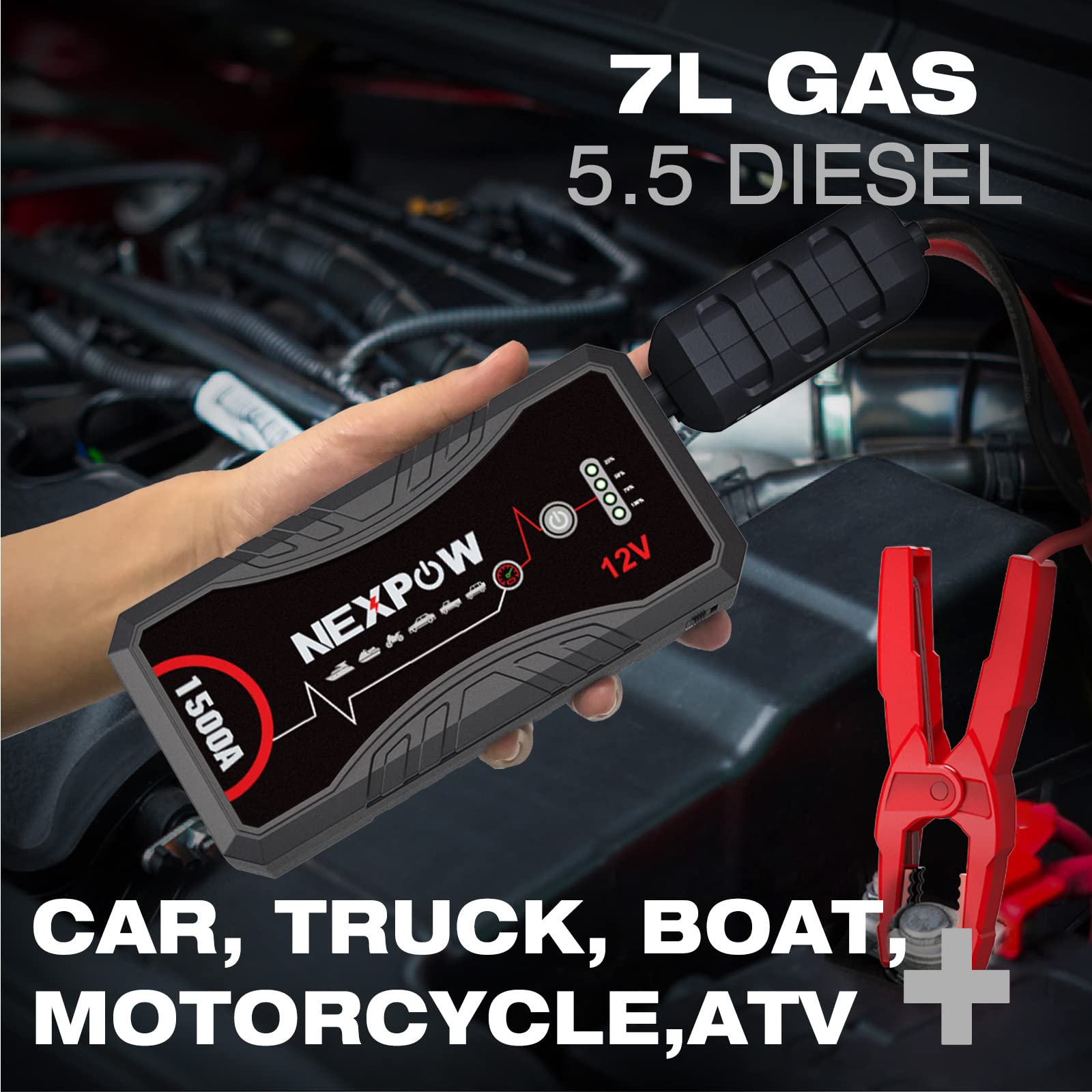 Snapklik.com : NEXPOW Car Jump Starter,Car Battery Jump Starter Pack ...