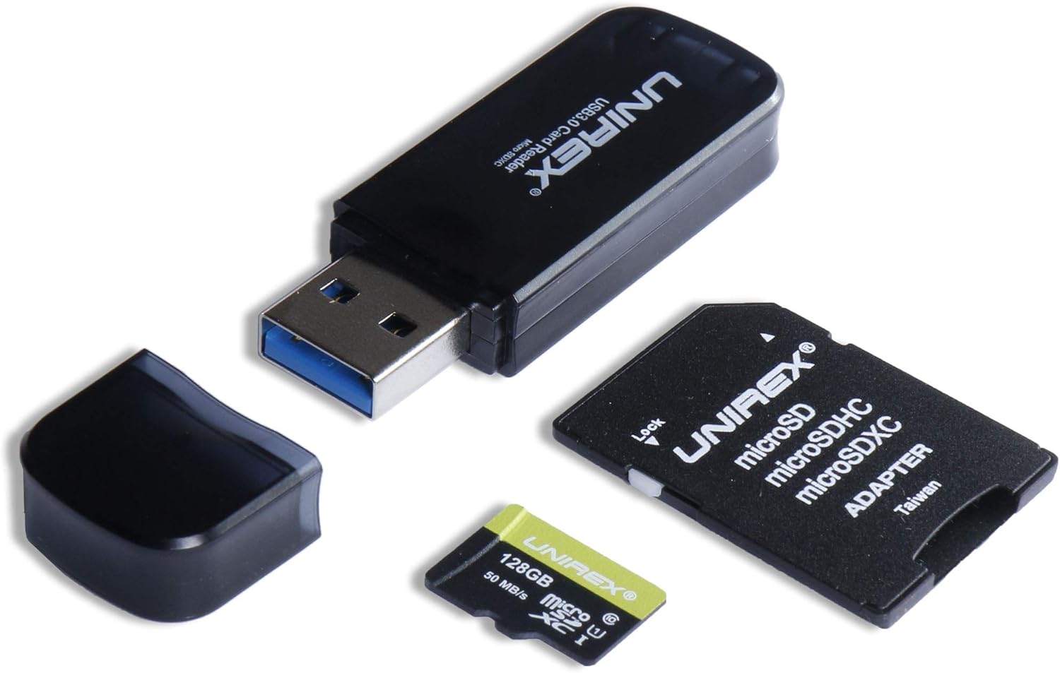 Amazon.com: Unirex MSR-128M Micro SD Card with Full Sized Adapter and ...