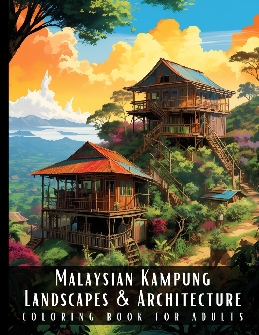 Amazon.com: Malaysian Kampung Landscapes & Architecture Coloring Book ...