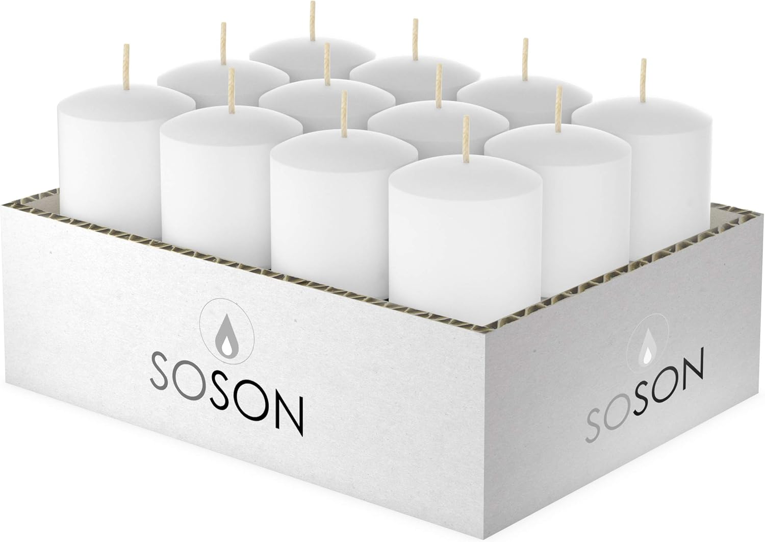 Amazon.com: Simply Soson White Votive Candles Unscented -Long 9 Hours ...