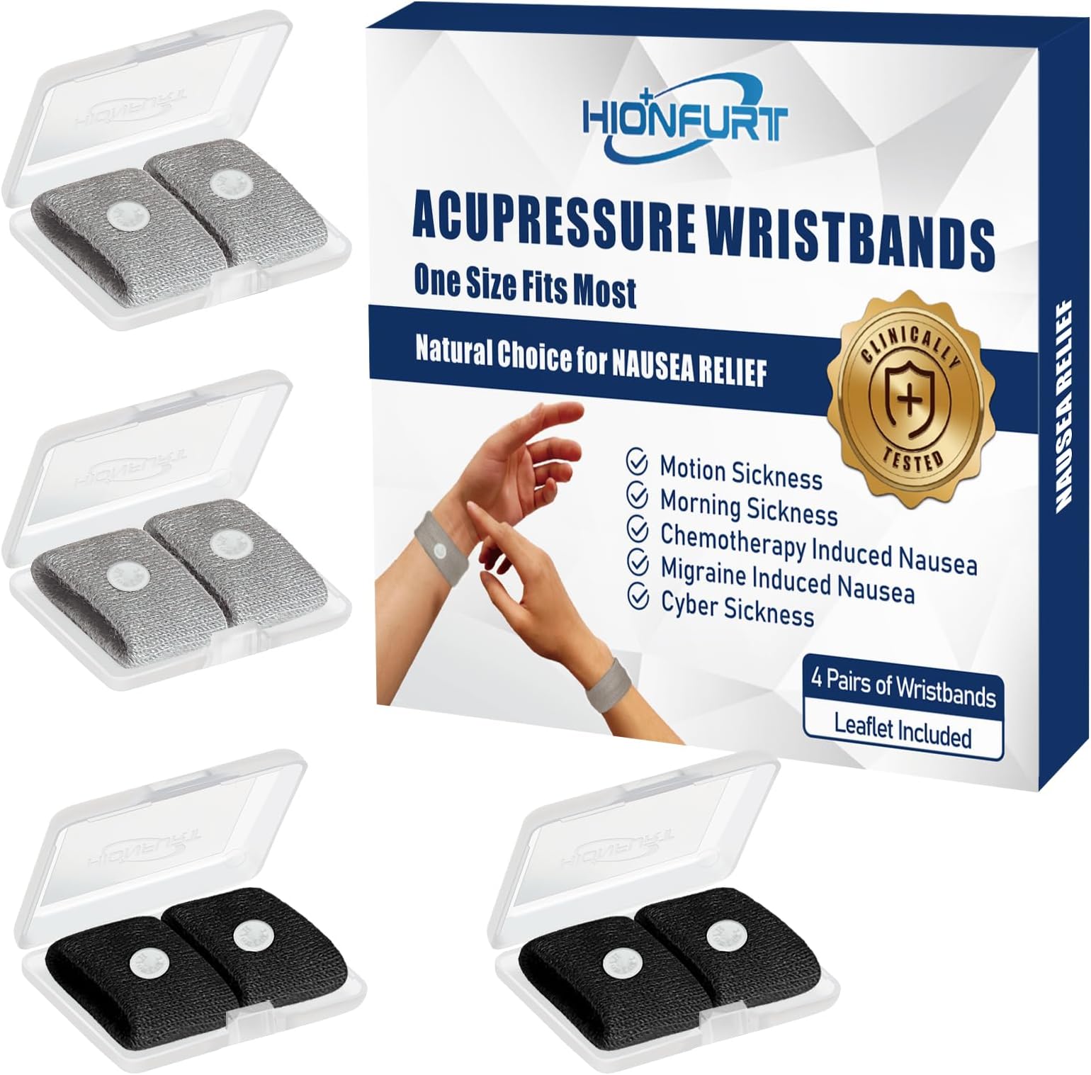 Amazon.com: Hionfurt Motion Sickness Bands Anti Nausea Wristband for ...