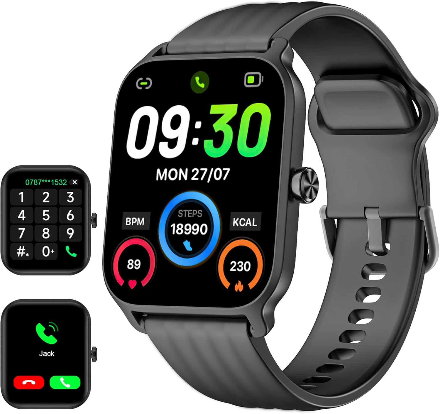 IOWODO Smart Watch for Men Women, 1.85" Smart Watch Make/Answer Calls ...