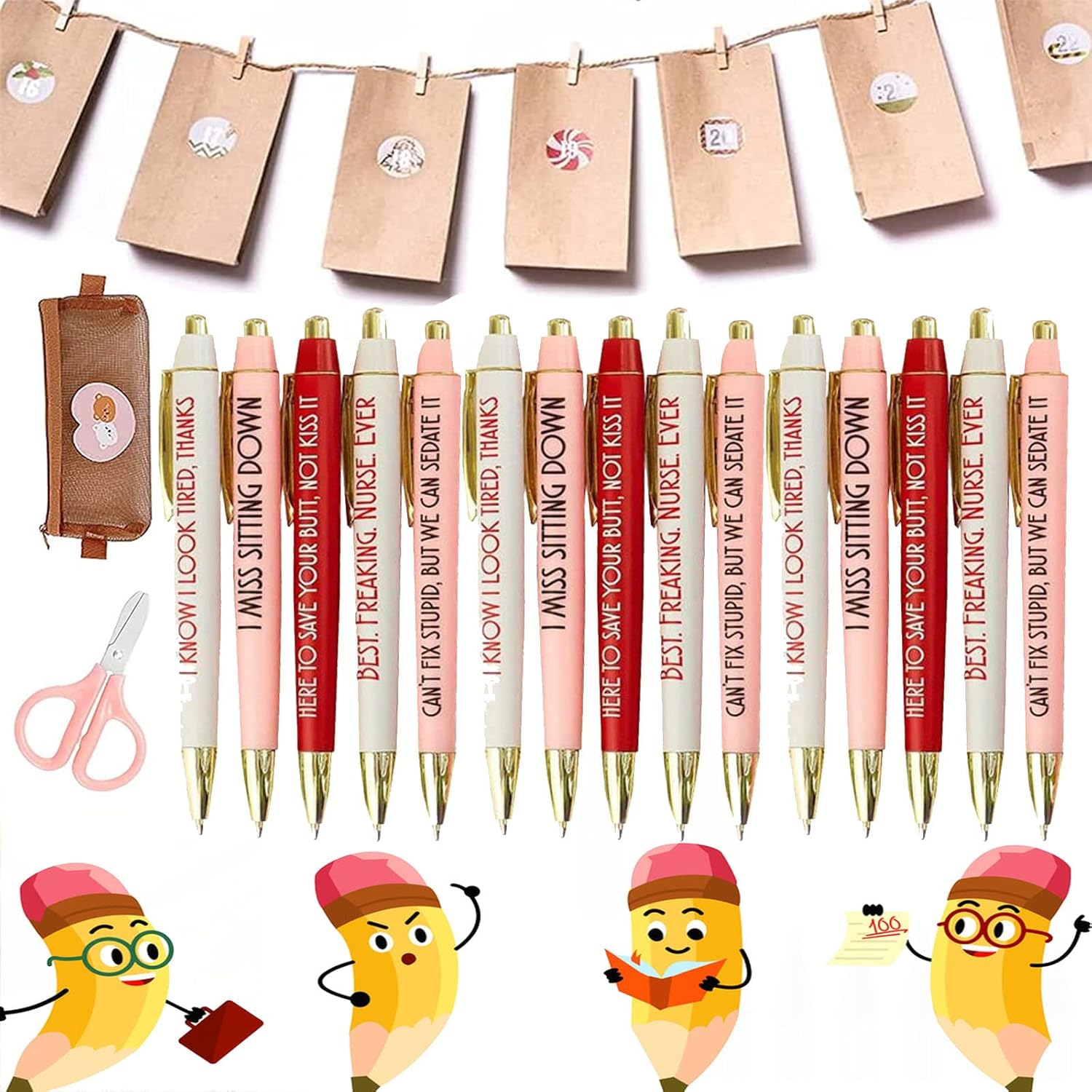 Amazon.com : DASHENRAN Funny Nurses Pens Set, Ultimate Set Of Engraved ...
