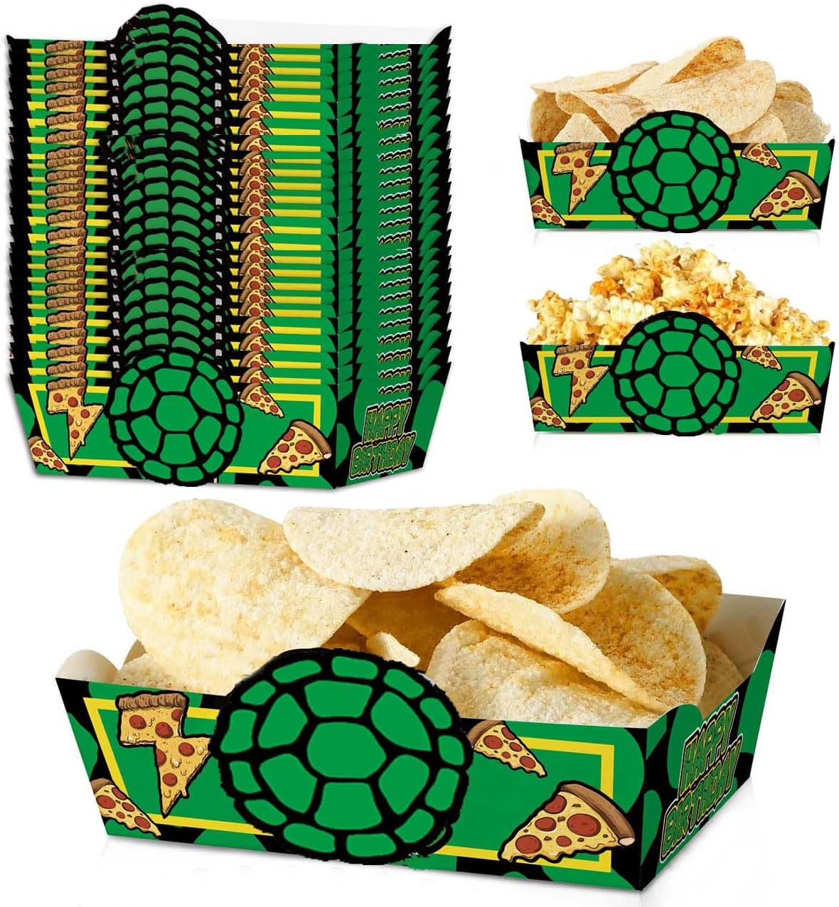 Amazon.com: 24pcs Turtle Themed Green Paper Food Trays for Party ...