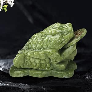 Amazon.com: Jade Frog with Coin in Mouth, Feng Shui Jade Money Frog ...