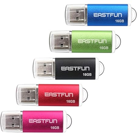 Amazon.com: EASTFUN 5 Pack 16GB USB 2.0 Flash Drive Memory Stick Thumb ...