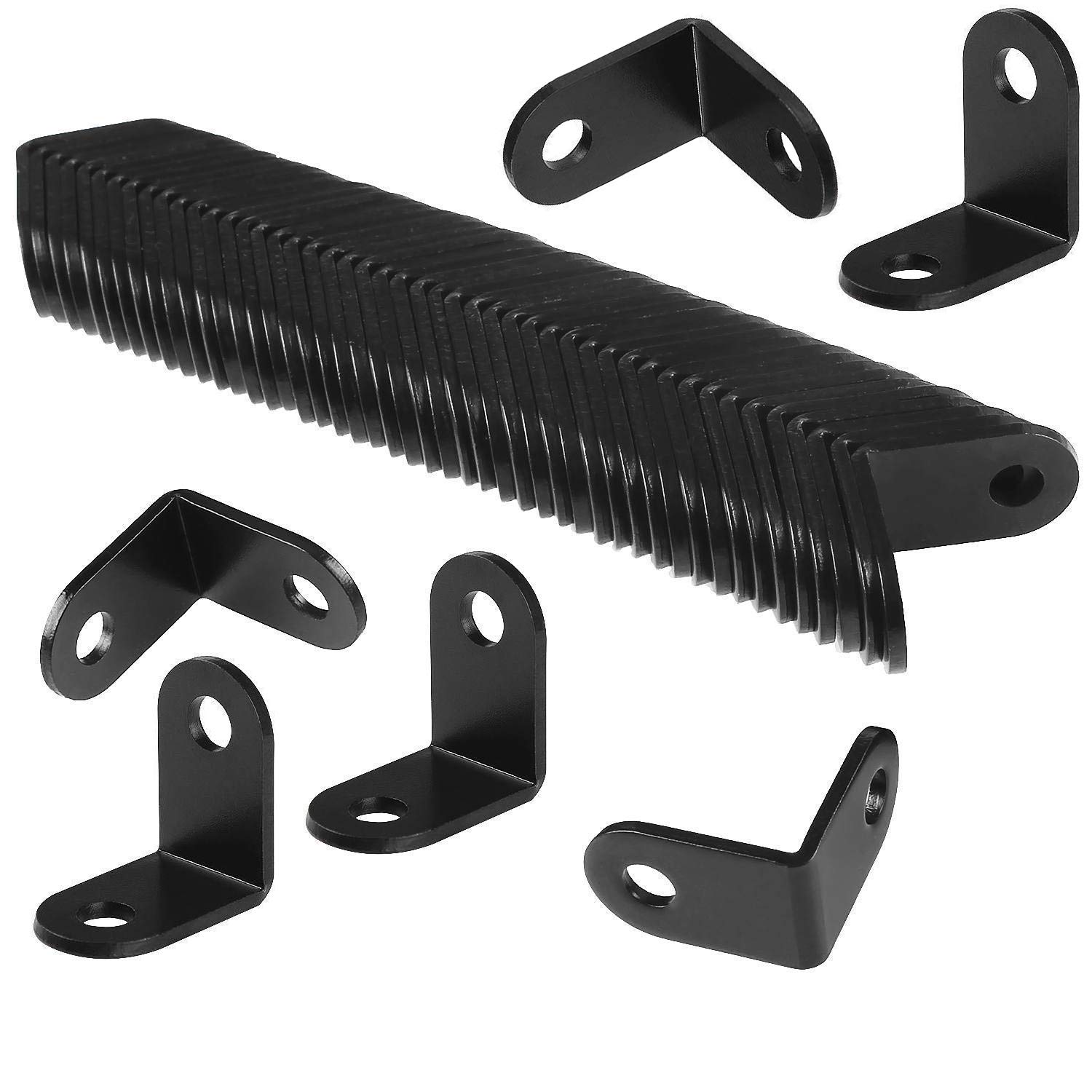 Snapklik.com : 50 PCS Black Corner Brace 1x1x06 Inch, CertBuy Black L ...