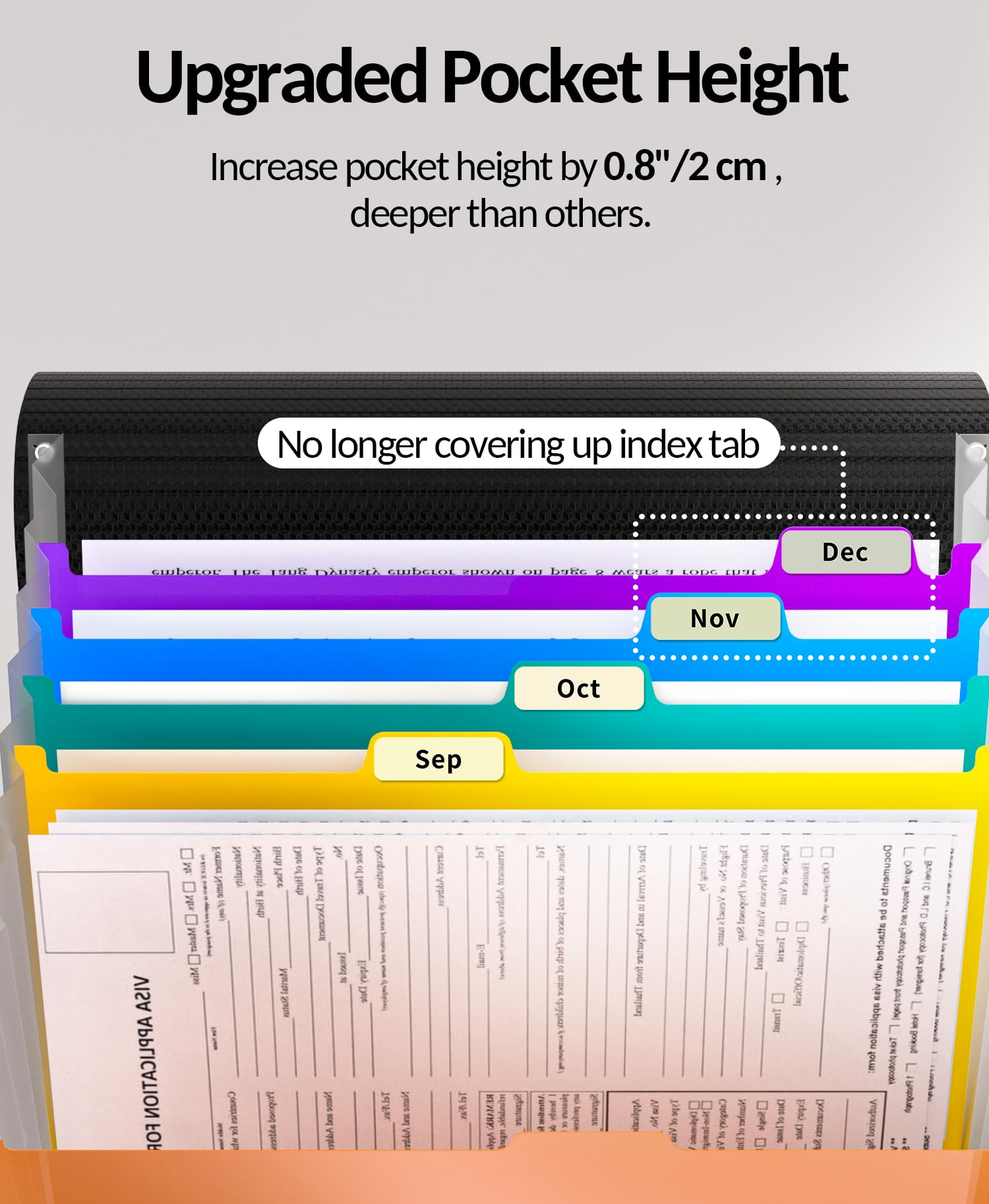 Sooez Upgraded Accordion File Organizer - Never Cover Up Index Tab with ...