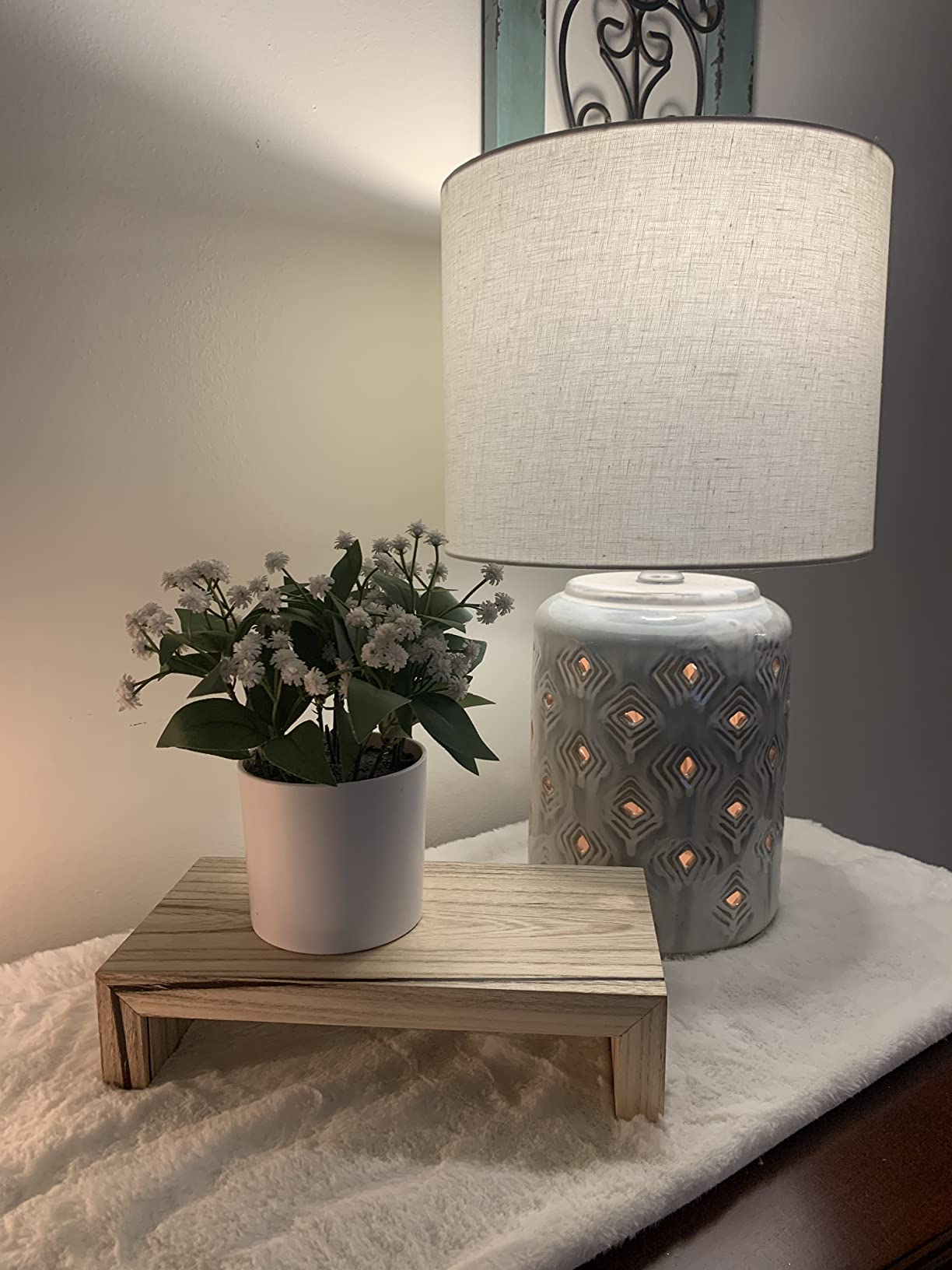 Amazon.com: Wooden Riser/Display Stand/Decorative Tray/Cherry Wood ...