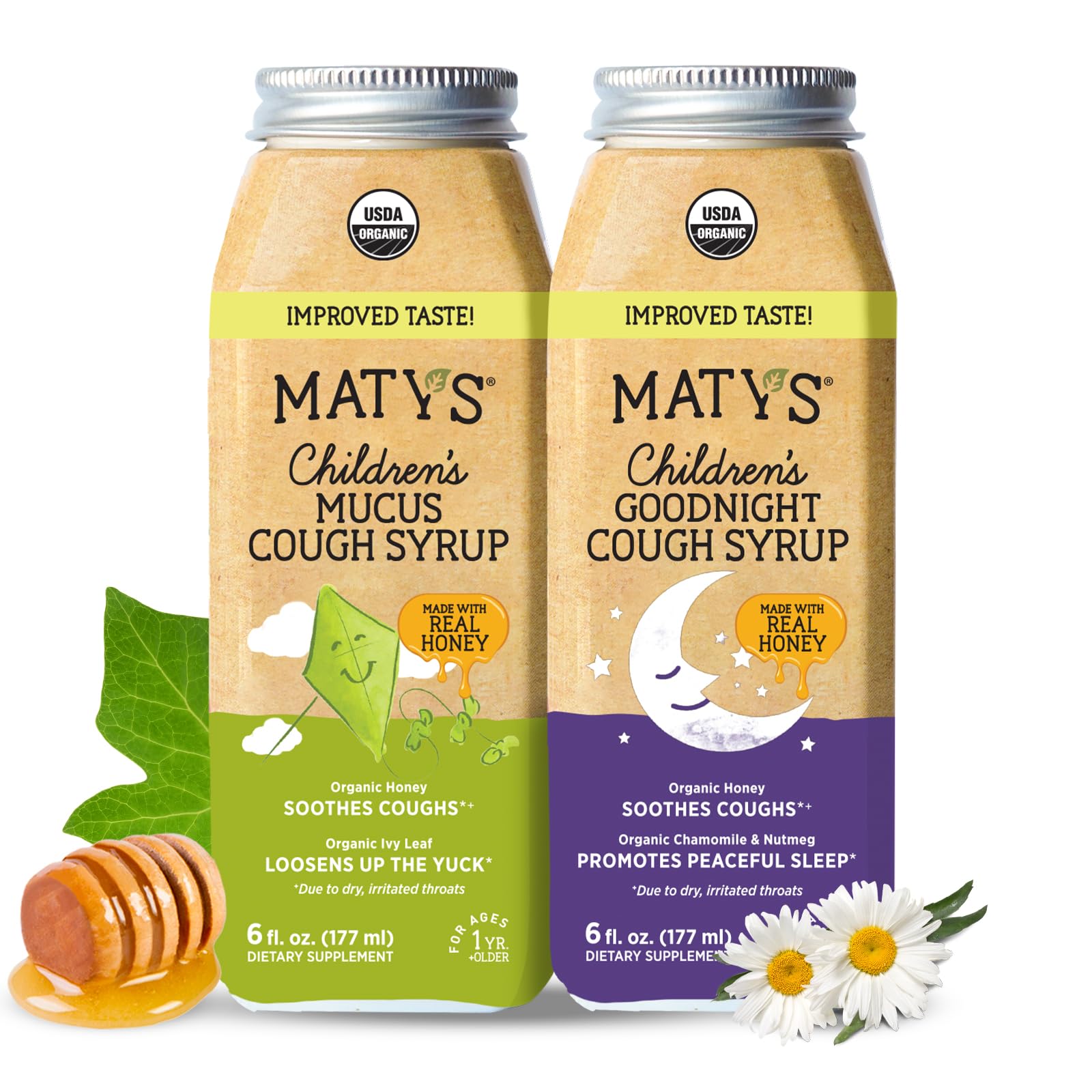 Amazon.com: Matys Organic Kids Cough Syrup Mucus & Nighttime Value Pack ...