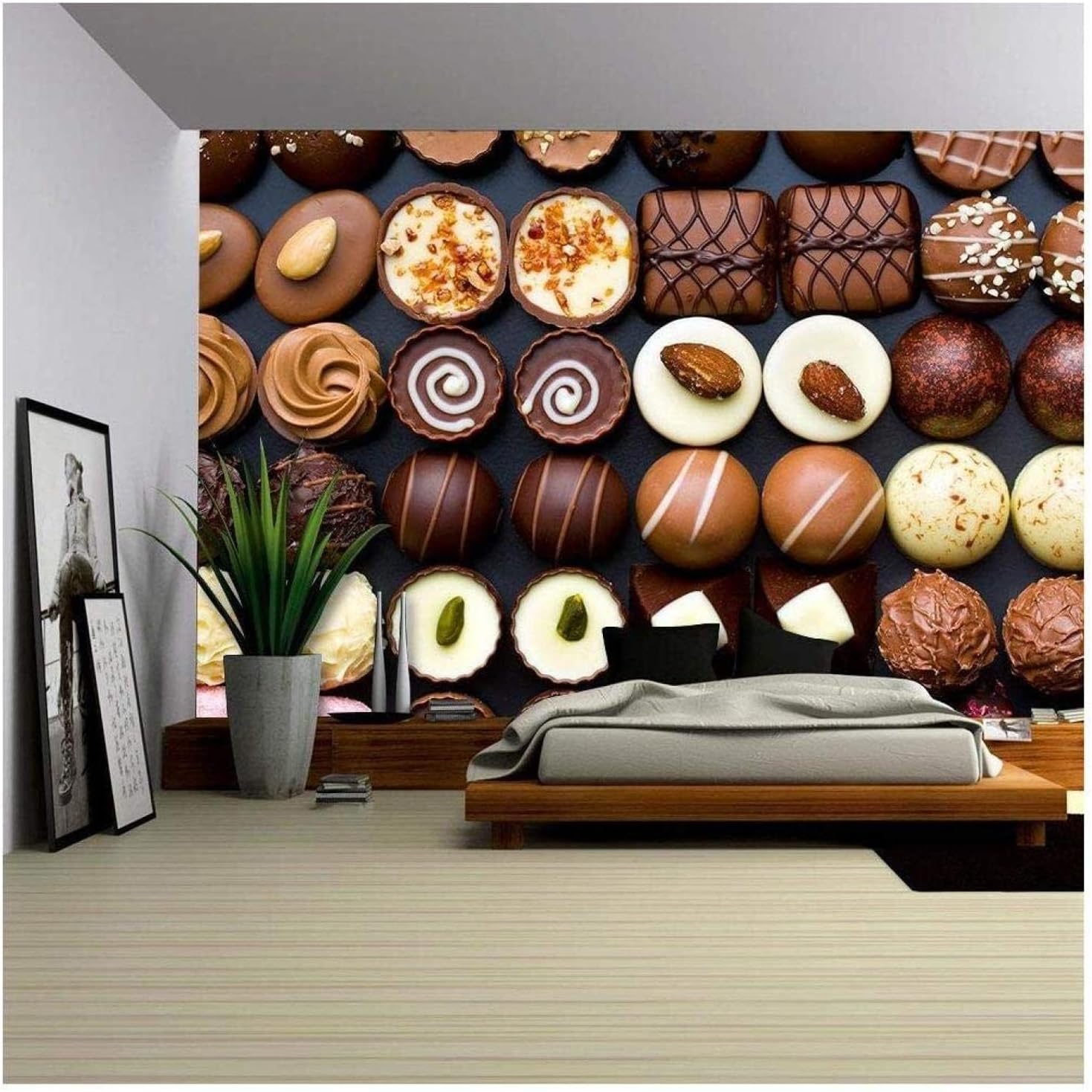 CKSEKD Chocolate Snacks Wallpaper Mural, Restaurant Food Bedroom Large ...