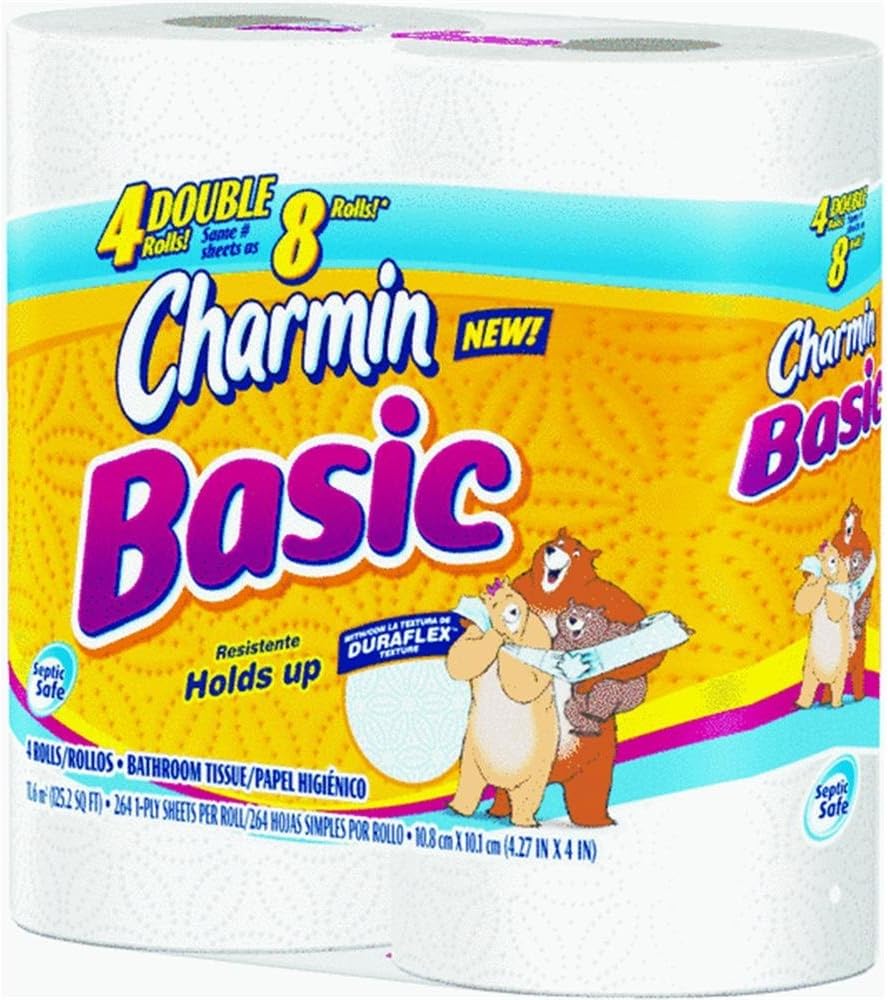 Amazon.com: 4 Double Roll Basic Charmin : Health & Household