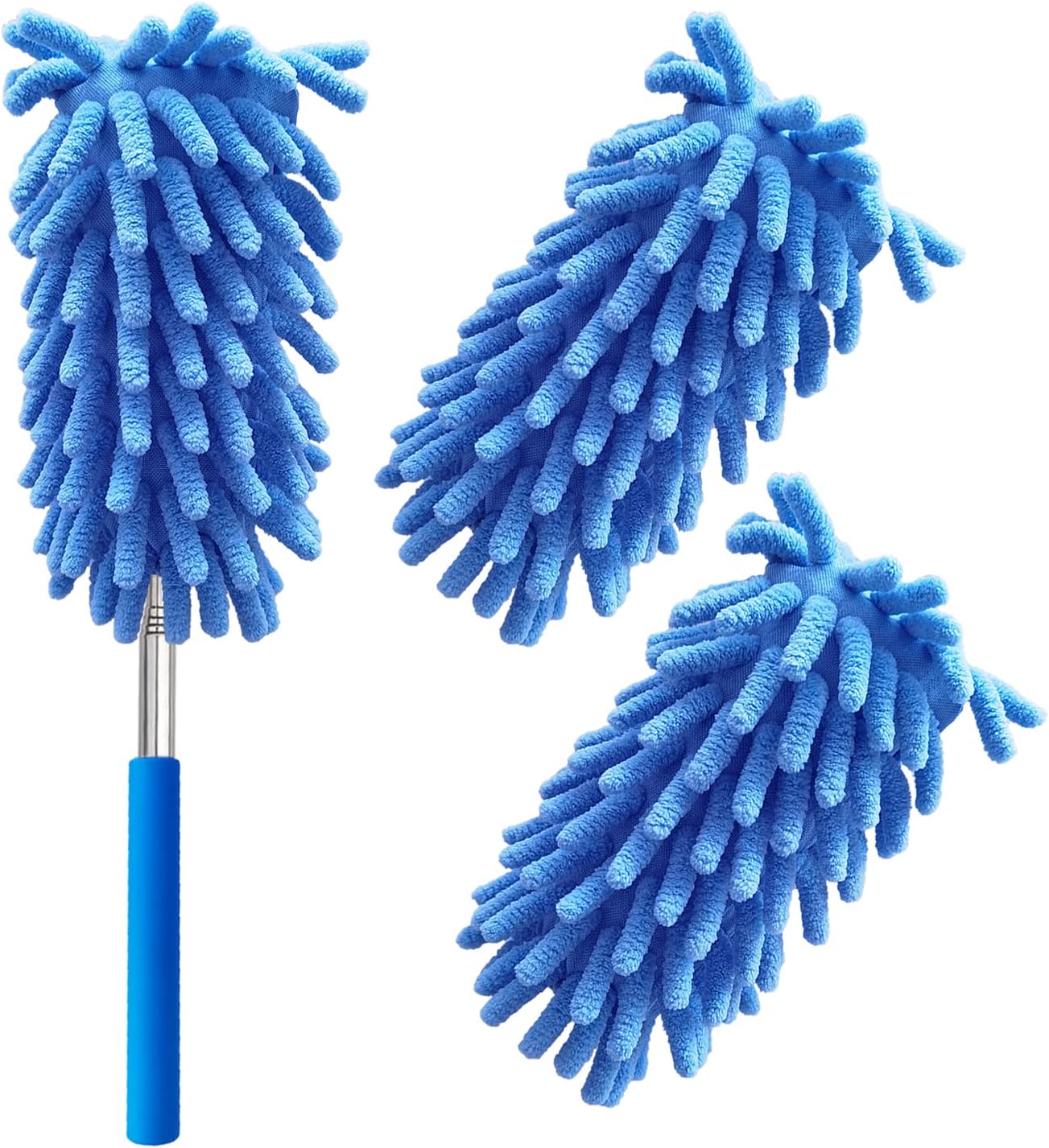 Amazon.com: Microfiber Duster with 3 pcs Replaceable Microfiber Head ...