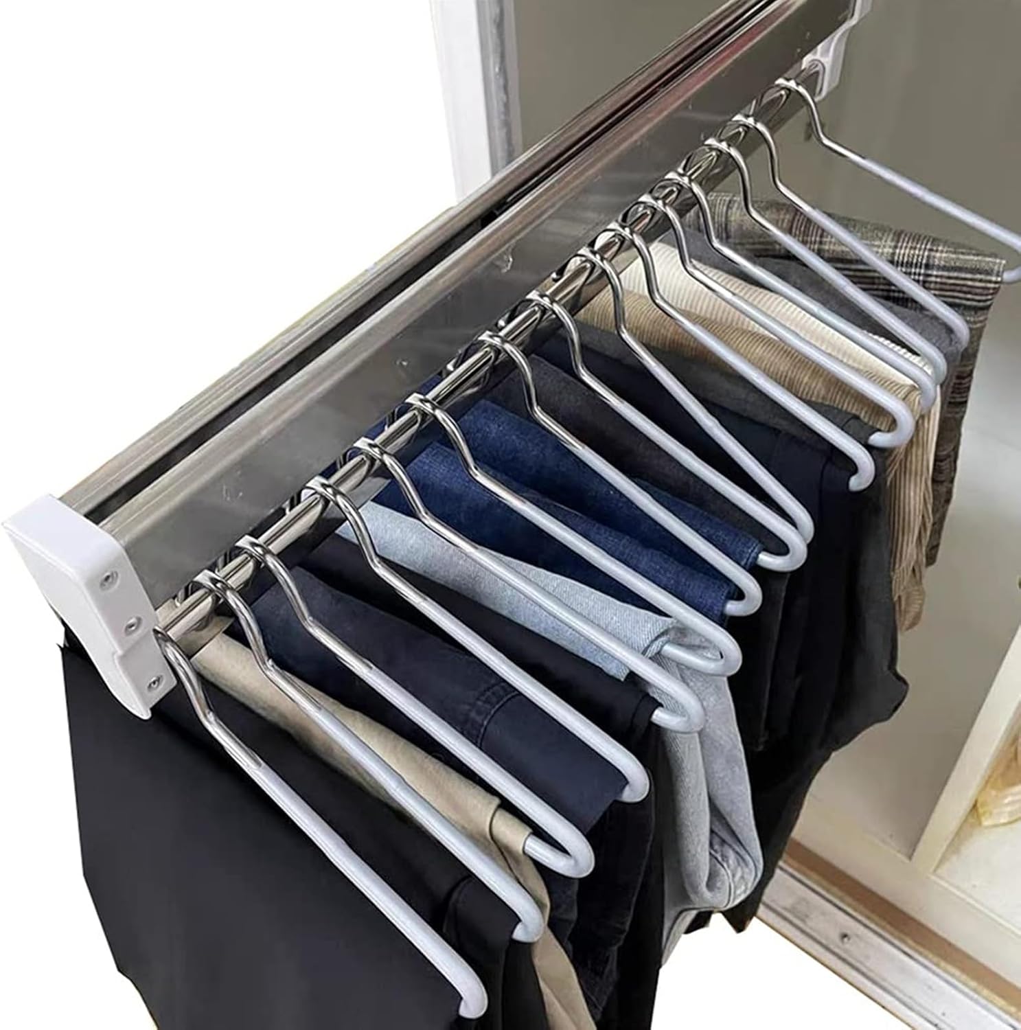 Amazon.com: Sliding Wardrobe Closet Rod - Heavy Duty Extendable Pull ...
