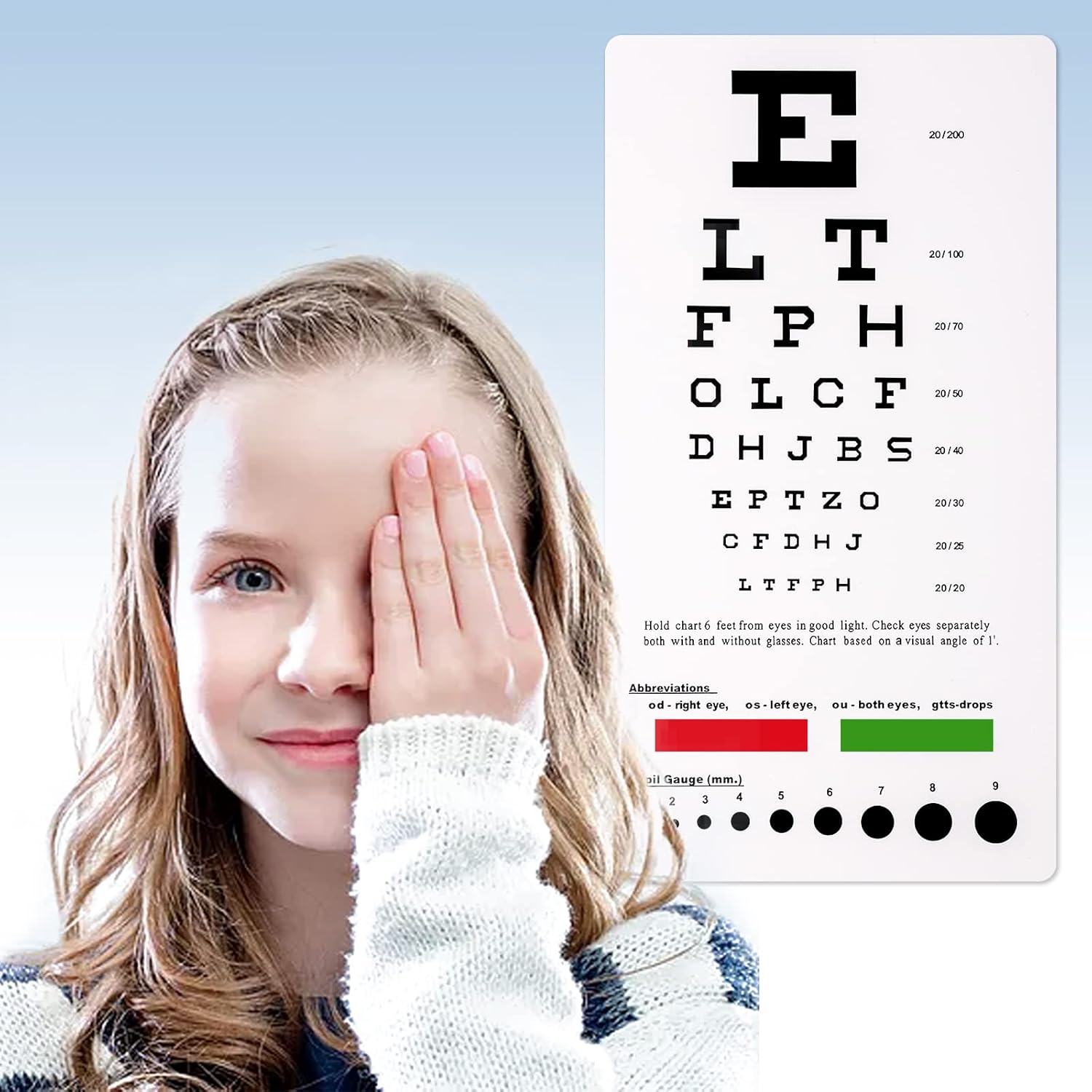 Pocket-Sized Eye Testing Chart for Visual Acuity Measurement in Bahrain ...