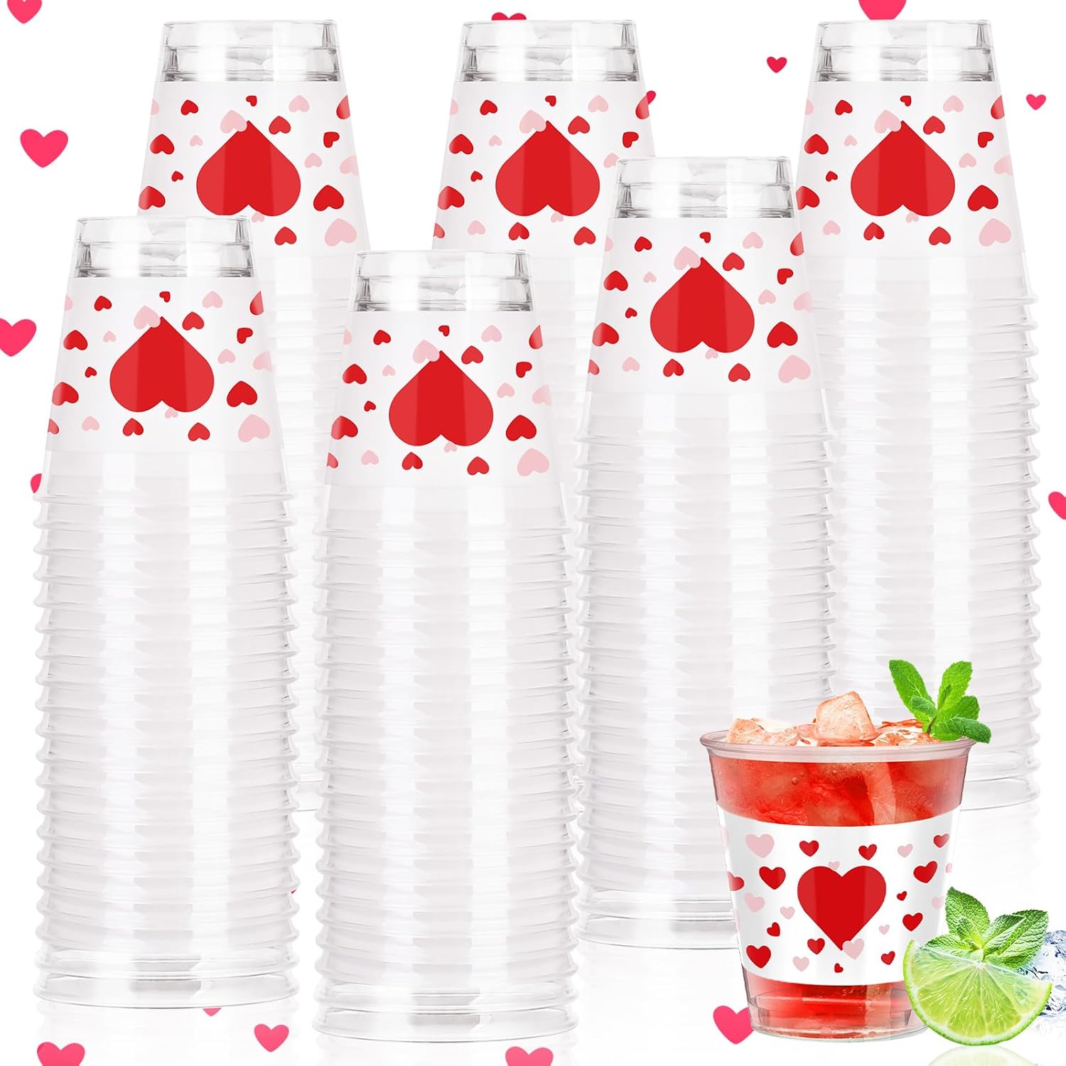 Amazon.com: Taikula 120 Pcs 1.5oz Disposable Heart Shot Glasses for ...