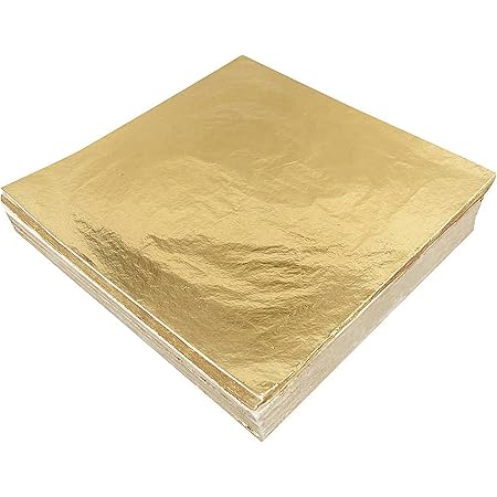 KraftiSky Gold Leaf Sheets - 100 Gold Foil Sheets - 14 x 14 cm ...