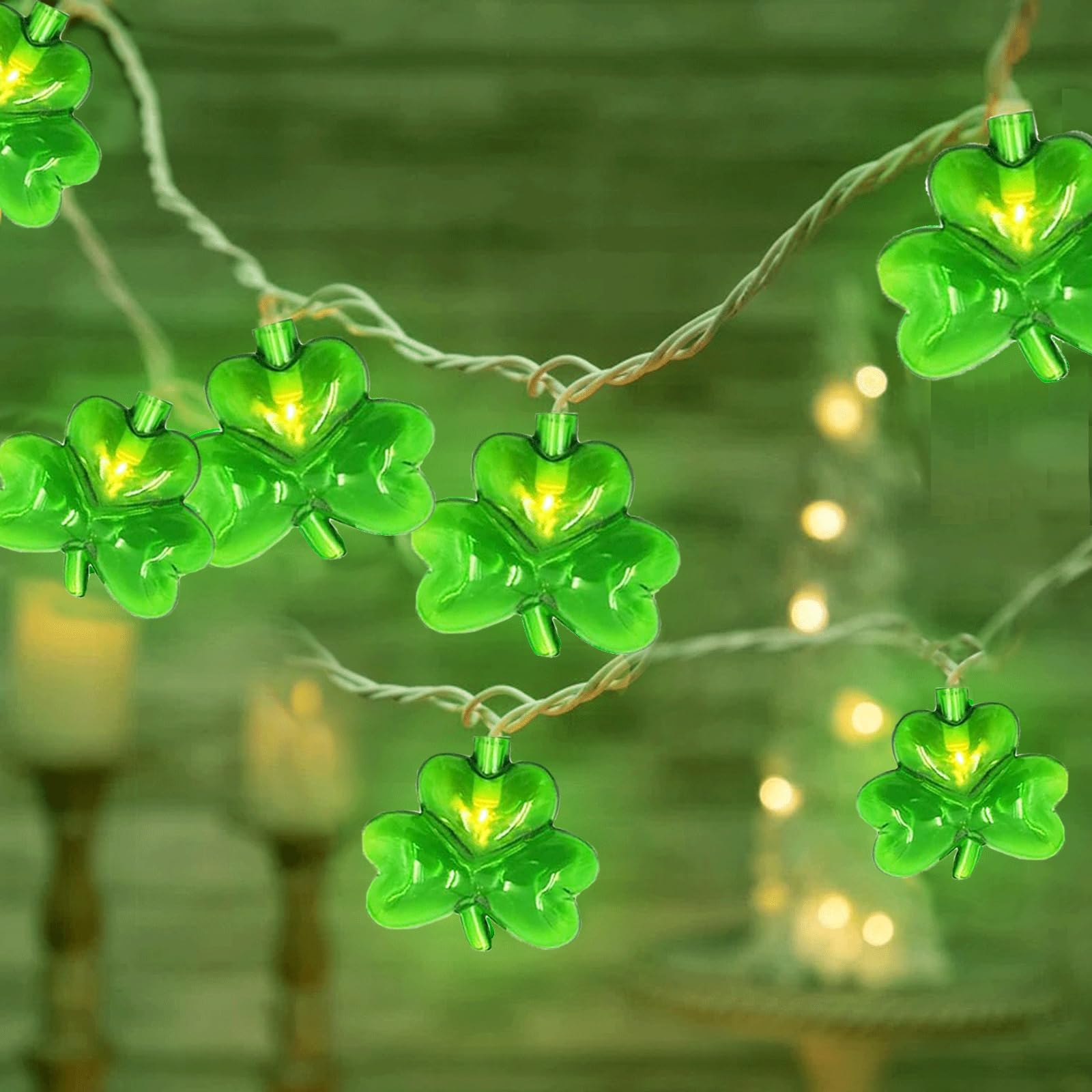 Faiclrr Solar St. Patrick's Day Shamrock Lights, 26.4FT 40LED, 8 Light ...