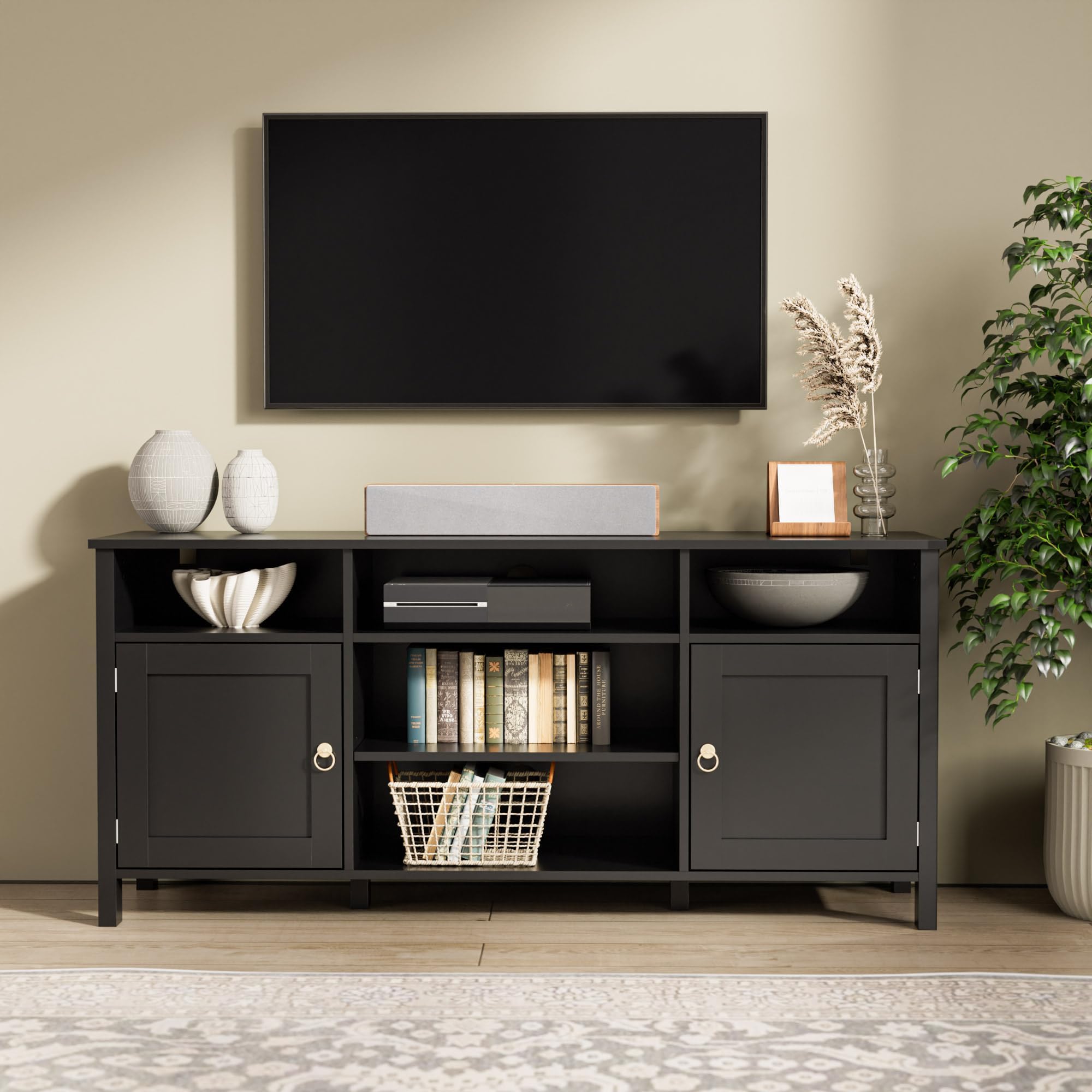 Amazon.com: Cozy Castle Modern Farmhouse TV Stand for TVs up to 60 Inch ...