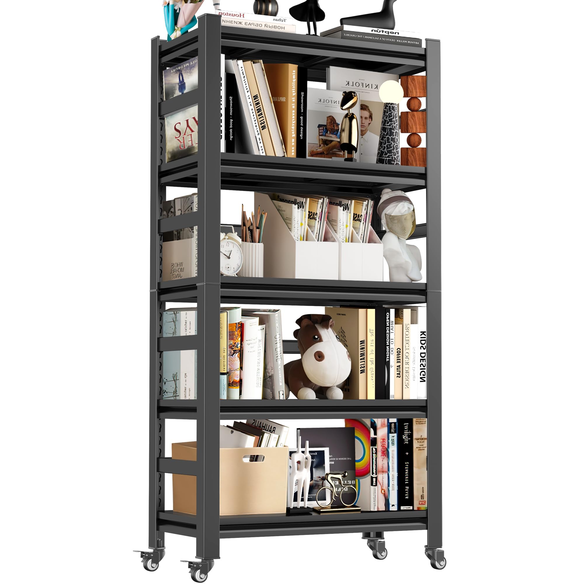 Amazon.com: PRESTELION Metal Book Shelf,Adjustable Bookshelf with ...