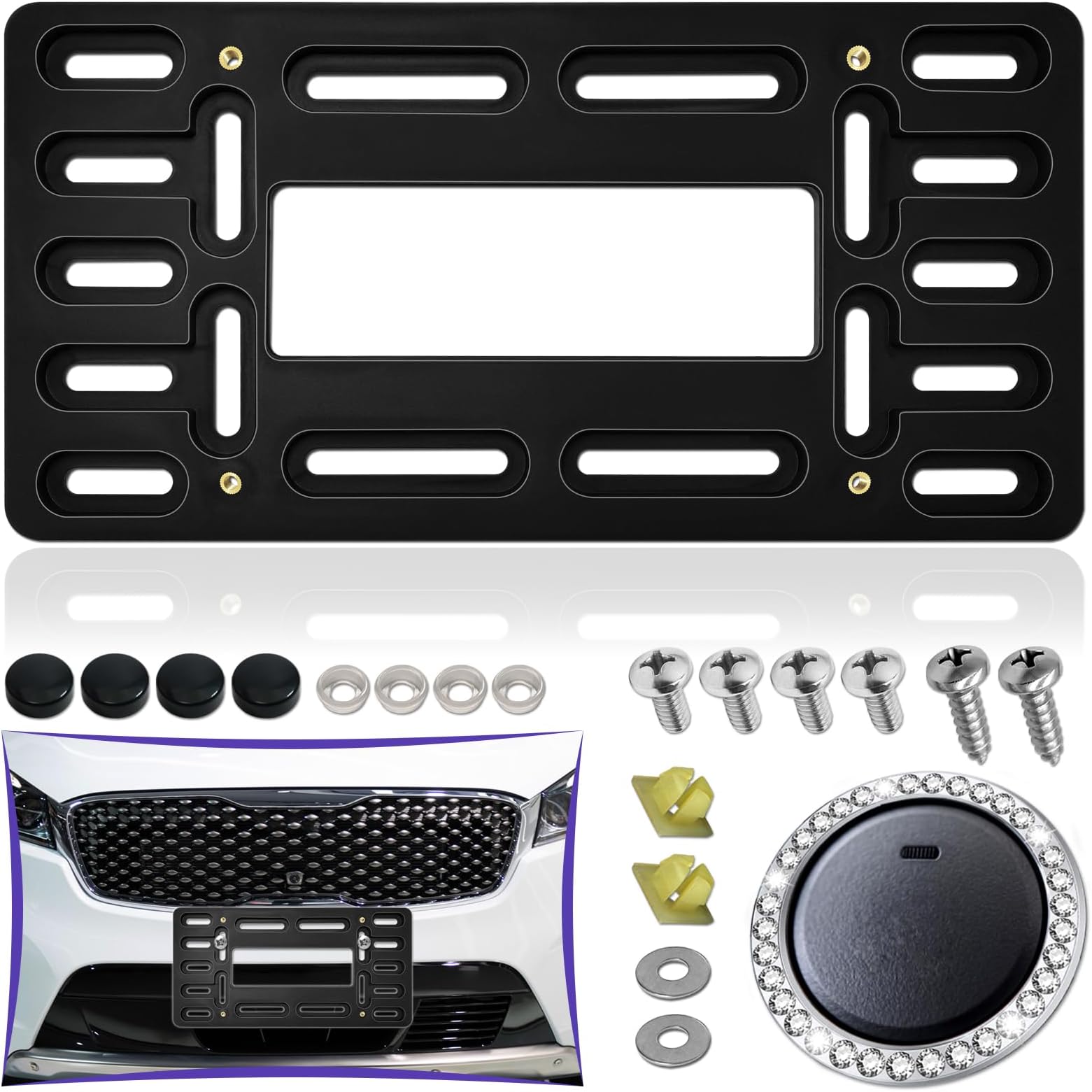 Amazon.com: ZXFOOG Front License Plate Bracket for Hyundai and Kia 2000 ...